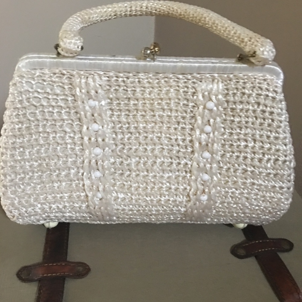 Vintage Straw Purse. Off White Color - Gem